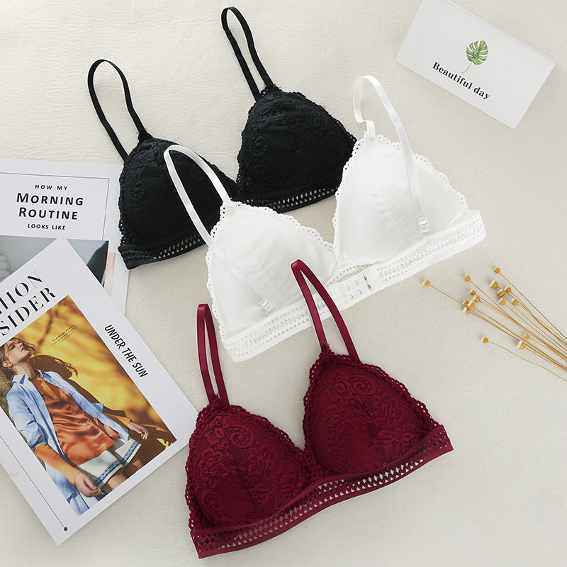 Ready Stock】French Lace Triangle Cup Wrapped Chest Strap Beautiful Back ...