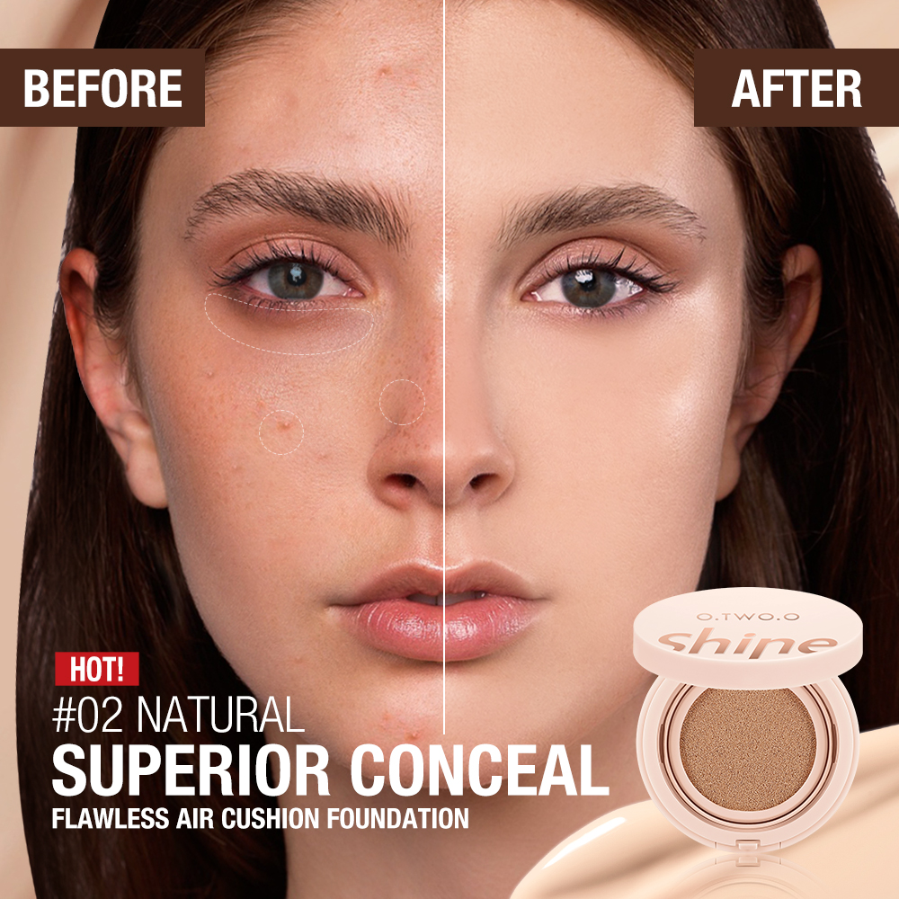 O.TWO.O BB Cream Air Cushion Full Cover Foundation Natural Long-lasting ...