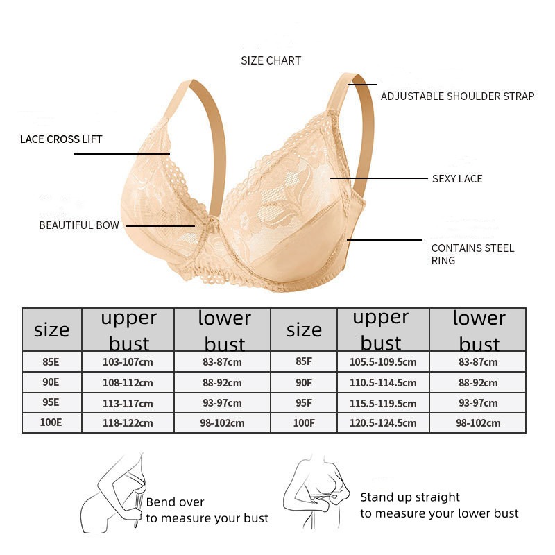 [ready stock] big size bra cup e bra plus size bra thin lace breathable ...