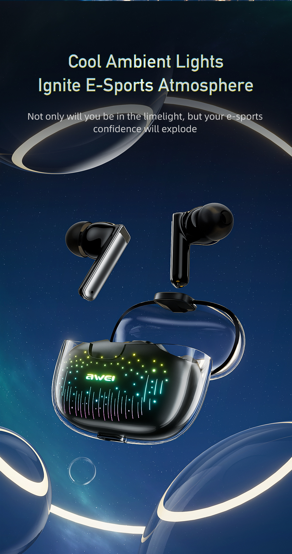 Awei T52 Pro True Wireless Earphones 4 Mic ENC Noise Cancelling ...