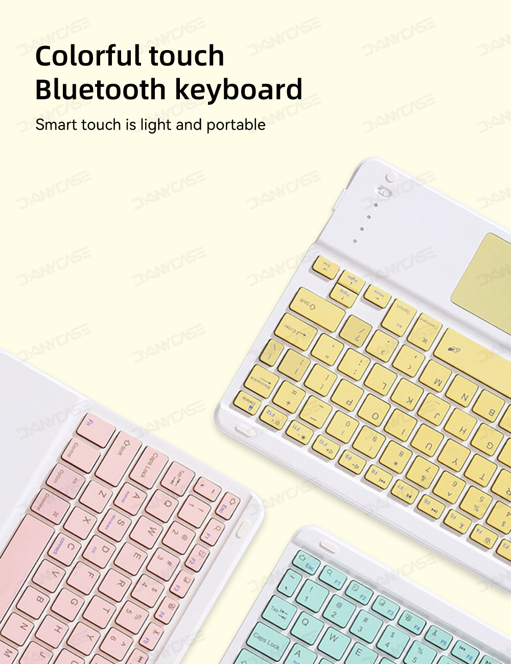 Universal Wireless Rechargeable Touch Keyboard, Square Keycap Bluetooth ...