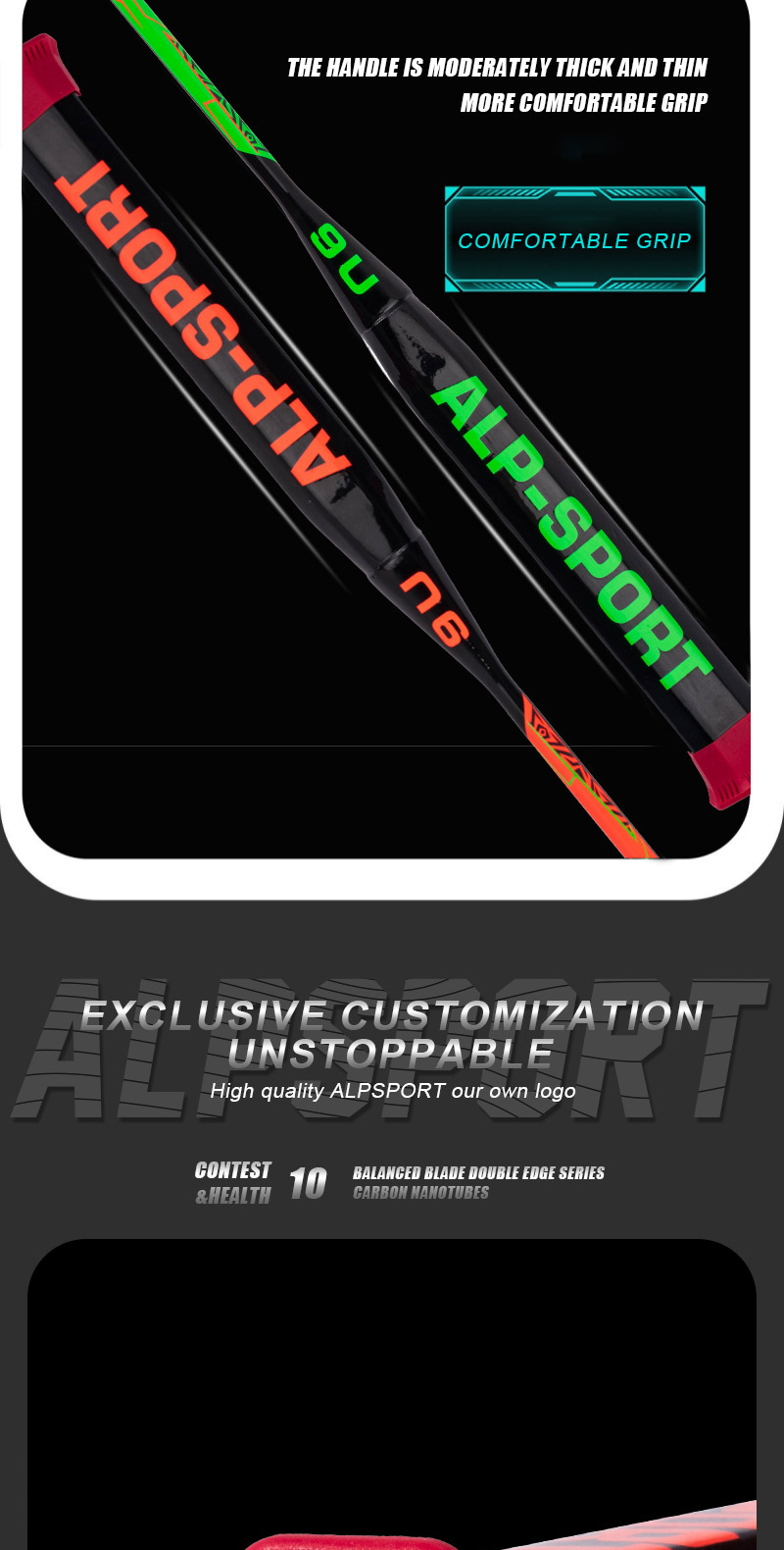 ALP SR 9U 58g G5 35Lbs Dual Face Double Color Super Light 100% Carbon ...