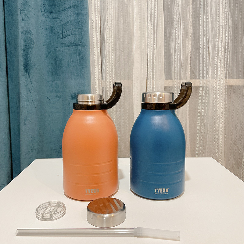 Tyeso Insulated Tumbler Stainless Steel Vacuum Thermos Sport Water Bottle with Straw 1500ML ...