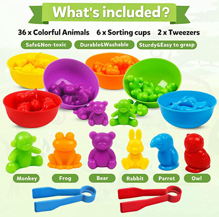 Classification Toys Color Sorting Counting Toys for kids Preschool Math ...