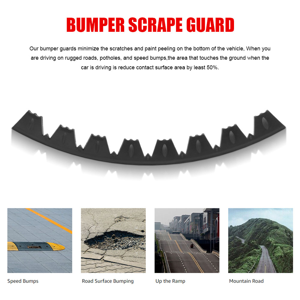 8pcs Car Front Bumper Scrape Guard Skid Plate Protection Stickers Anti ...