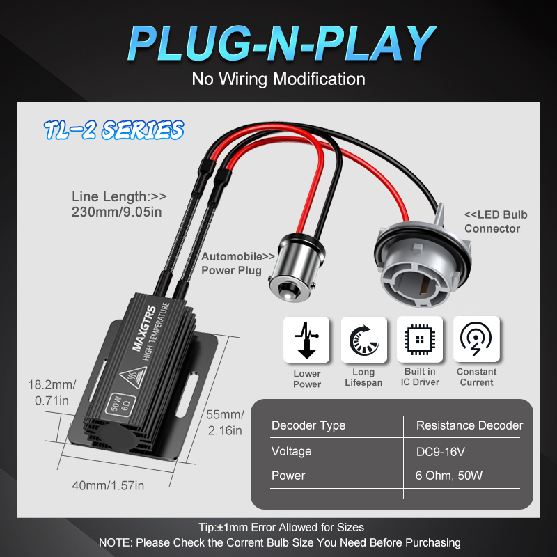 MAXGTRS Car Decoder BAU15S 1156 BA15S 1157 BAY15D 7440 7443 LED Turn ...