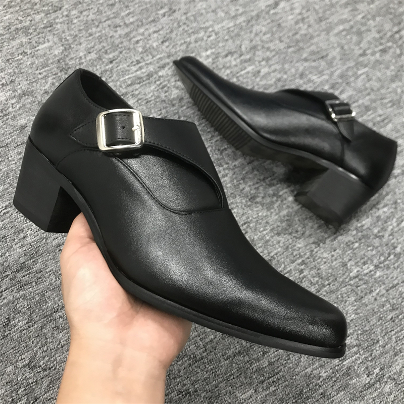Increase Height 6cm Leather Shoes raya Business Dress Groom Derby Lace ...