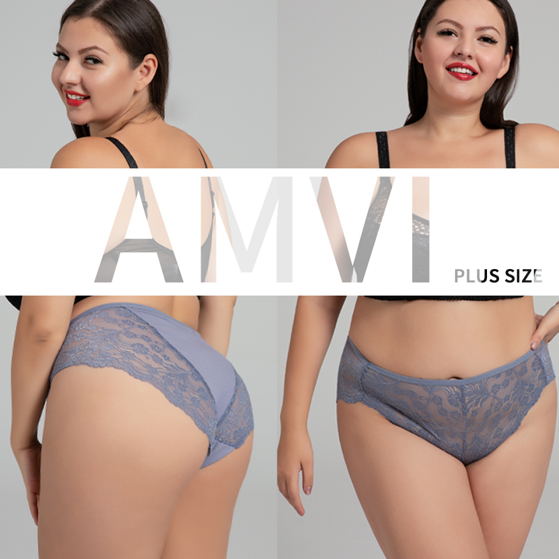 AMVI L-XXXXL Panty Plus Size for Women 8 Colors Lace Panties Ladies Underwear Floral Sexy ...