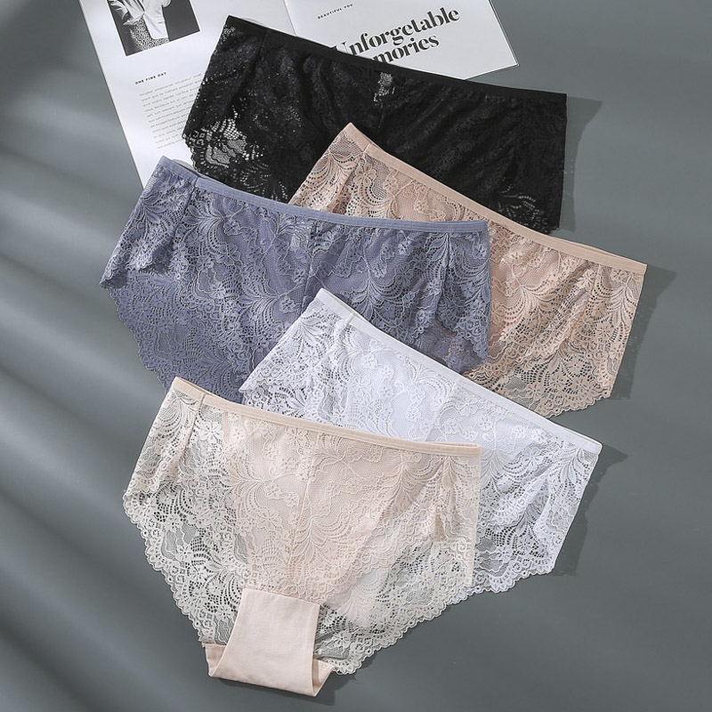 AMVI L-XXXXL Panty Plus Size for Women 8 Colors Lace Panties Ladies Underwear Floral Sexy ...