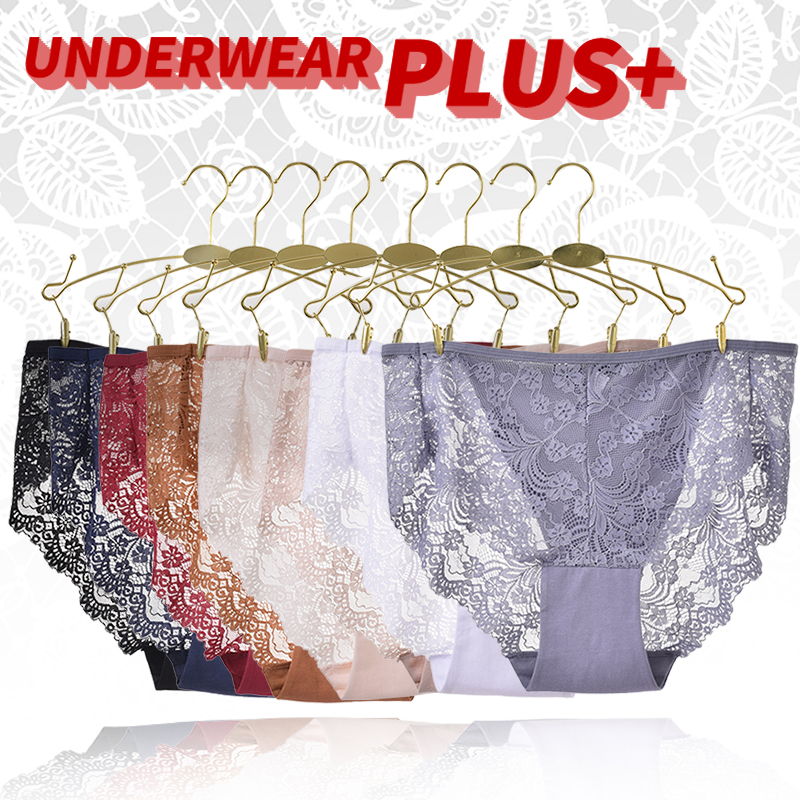 AMVI L-XXXXL Panty Plus Size for Women 8 Colors Lace Panties Ladies Underwear Floral Sexy ...