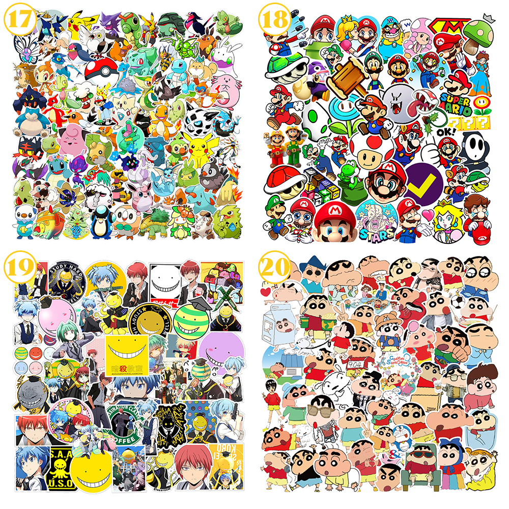 MUYA 50/100 Pcs Various of Japan Anime Stickers Cartoon Stickers ...
