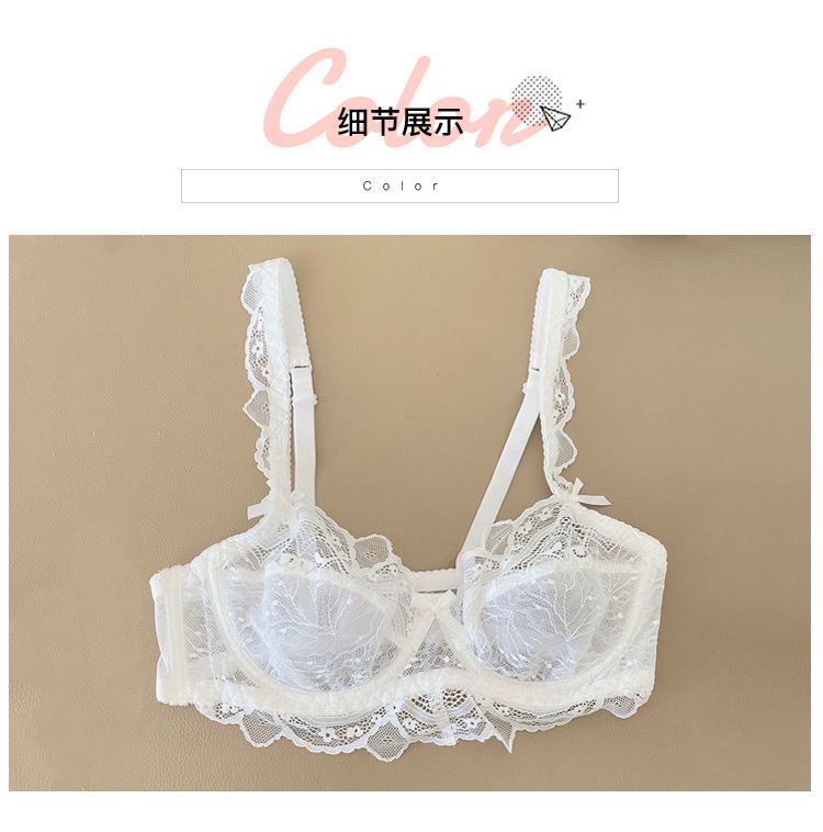 [32-42 ABCD size] French Style Underwired Transparent Sexy Lace Bra Set ...