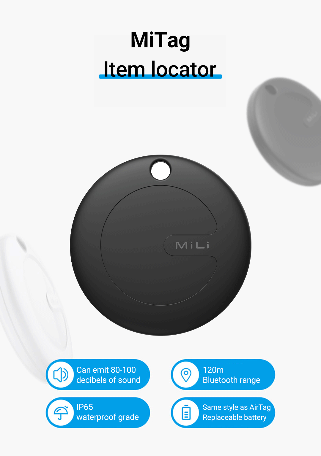 For iOS MiLi MiTag GPS Bluetooth Tracker Keys Finder and Pet Locator ...