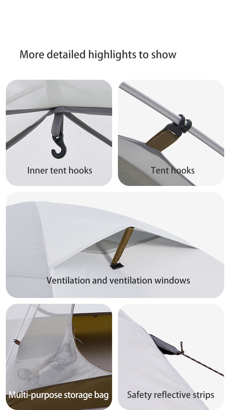 Naturehike 2-3 People Ultra Light Hiking Tent Outdoor Lightweight Camping Rainproof And ...