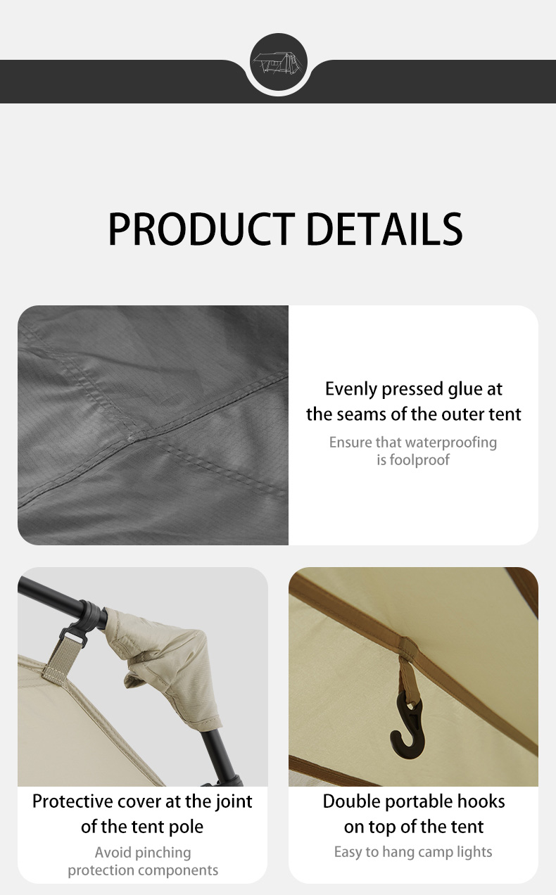 Naturehike Village 6.0 2 Generation Quick Open Tent Family Automatic Tents Camping Outdoor ...