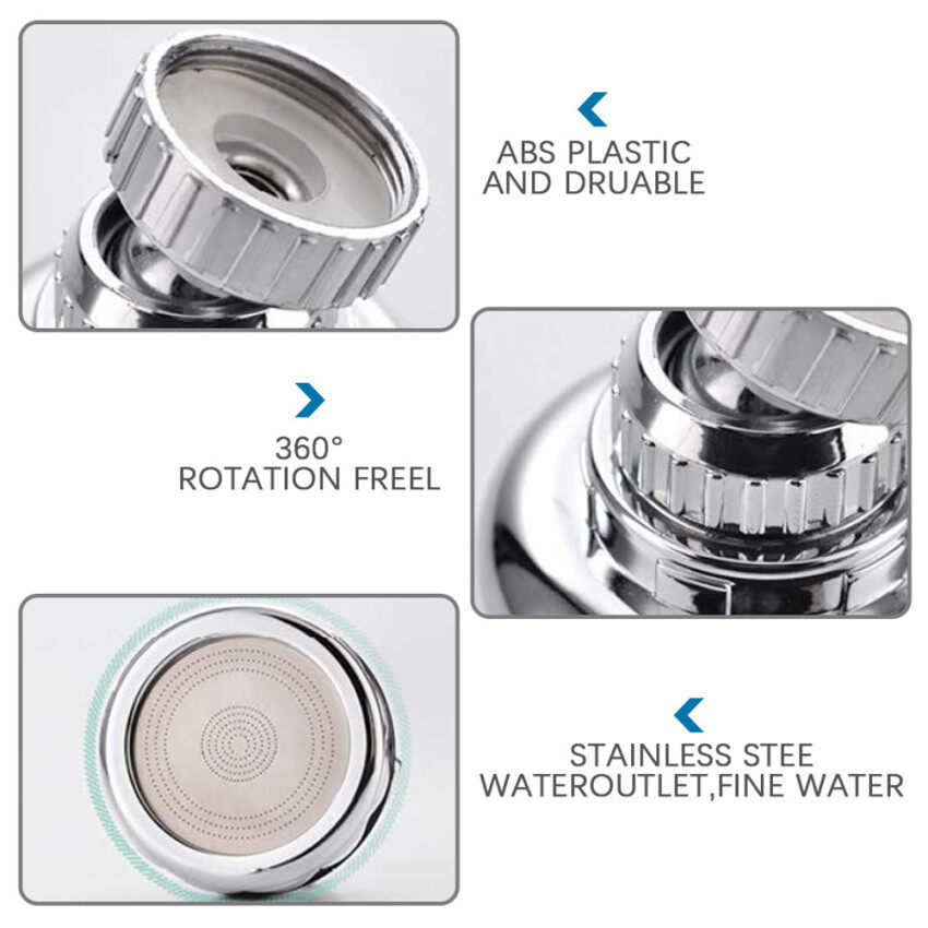 3 Modes Movable Tap Kitchen Faucet Head 360° Rotatable Faucet Sprayer ...