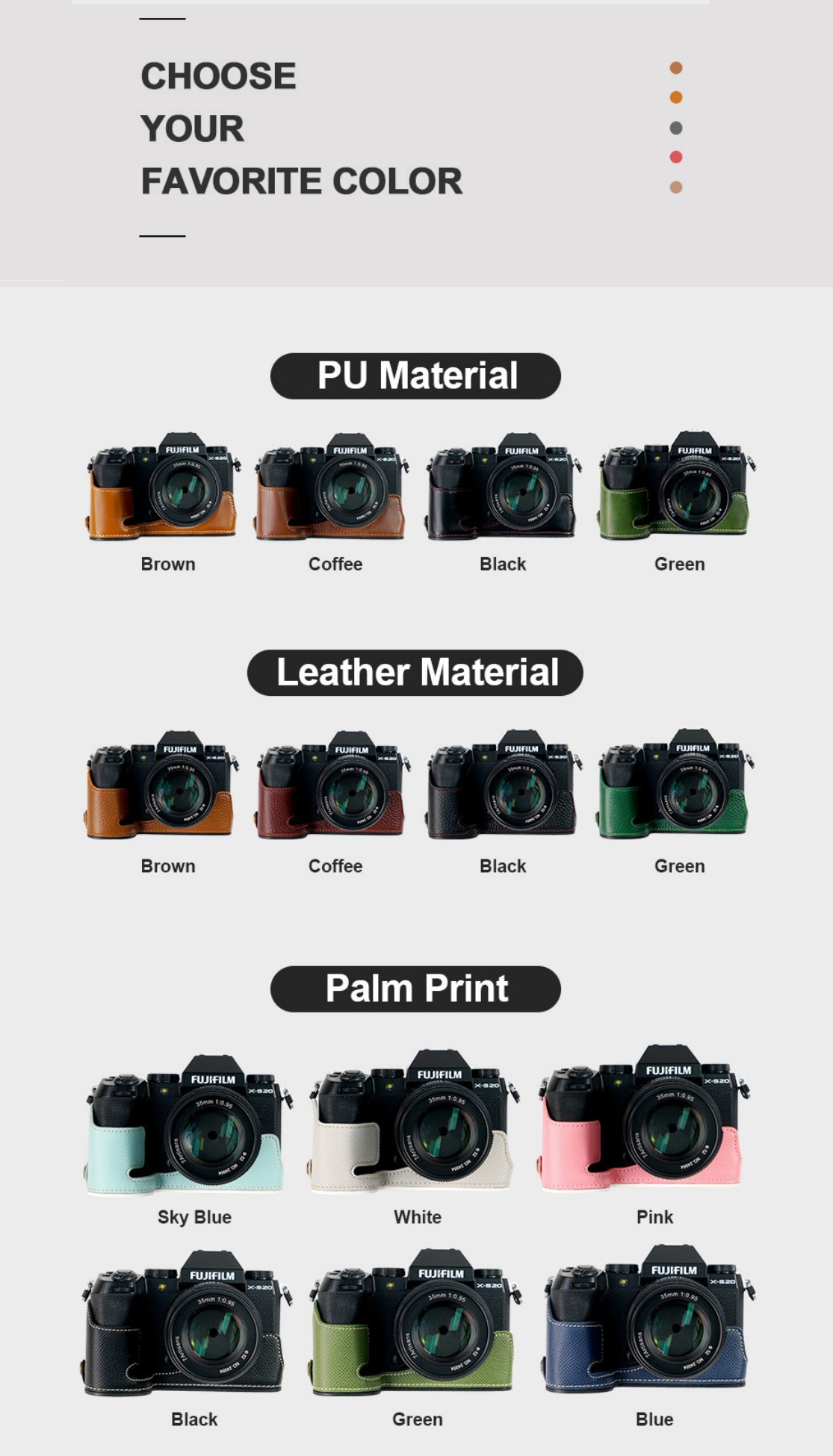 PU Leather Haft Case for Fuji XS20 XH2 XH2S Full Body Mirrorless Camera ...