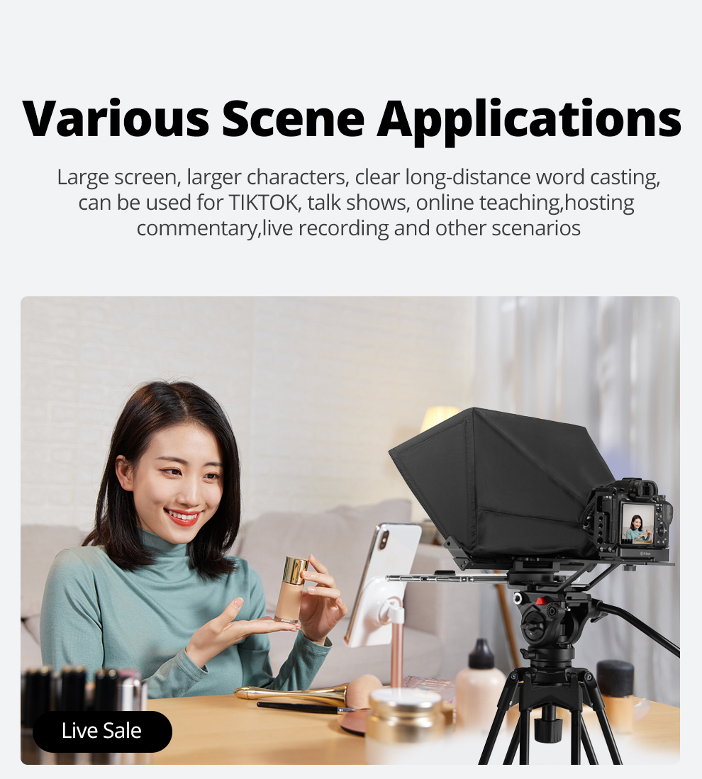 AMBITFUL Big Screen Prompter Professional T14 Interview Foldable ...
