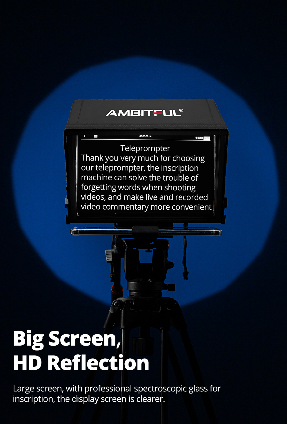 AMBITFUL Big Screen Prompter Professional T14 Interview Foldable ...