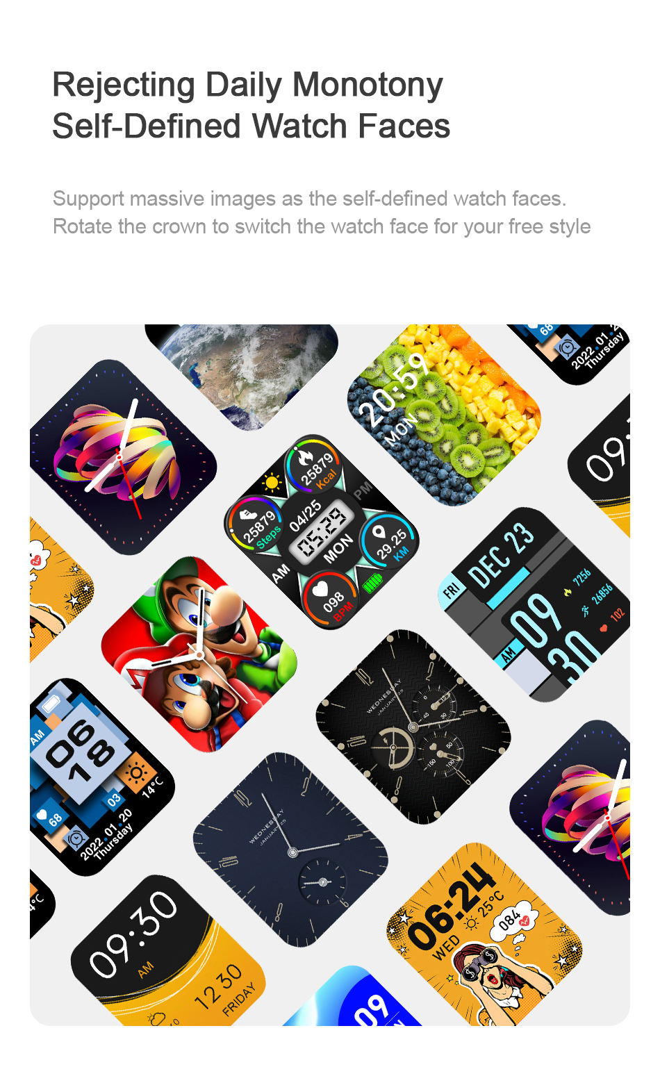 Awei H21 Smart Watch Original 2.01 inch Full Touch Screen IP65 ...