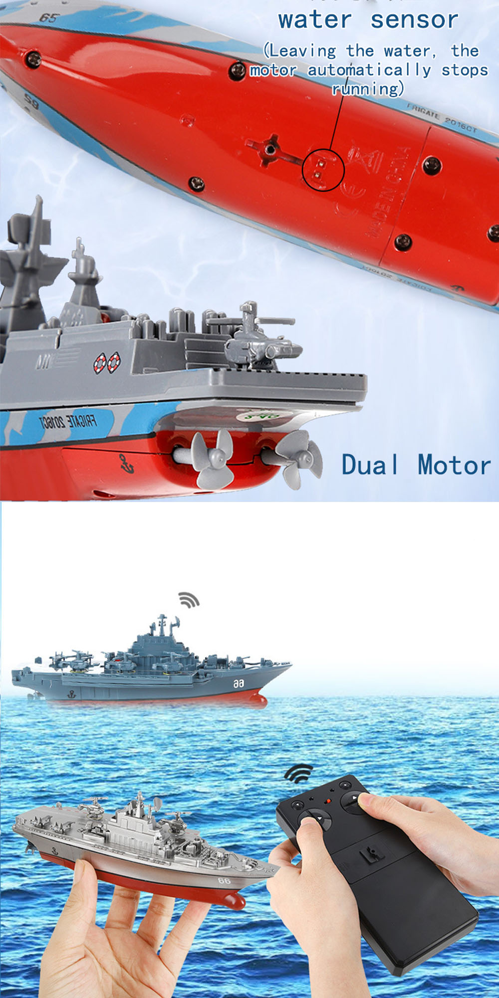 RC Boat Aircraft Carrier Warship Military Model Speedboat Ship Electric ...