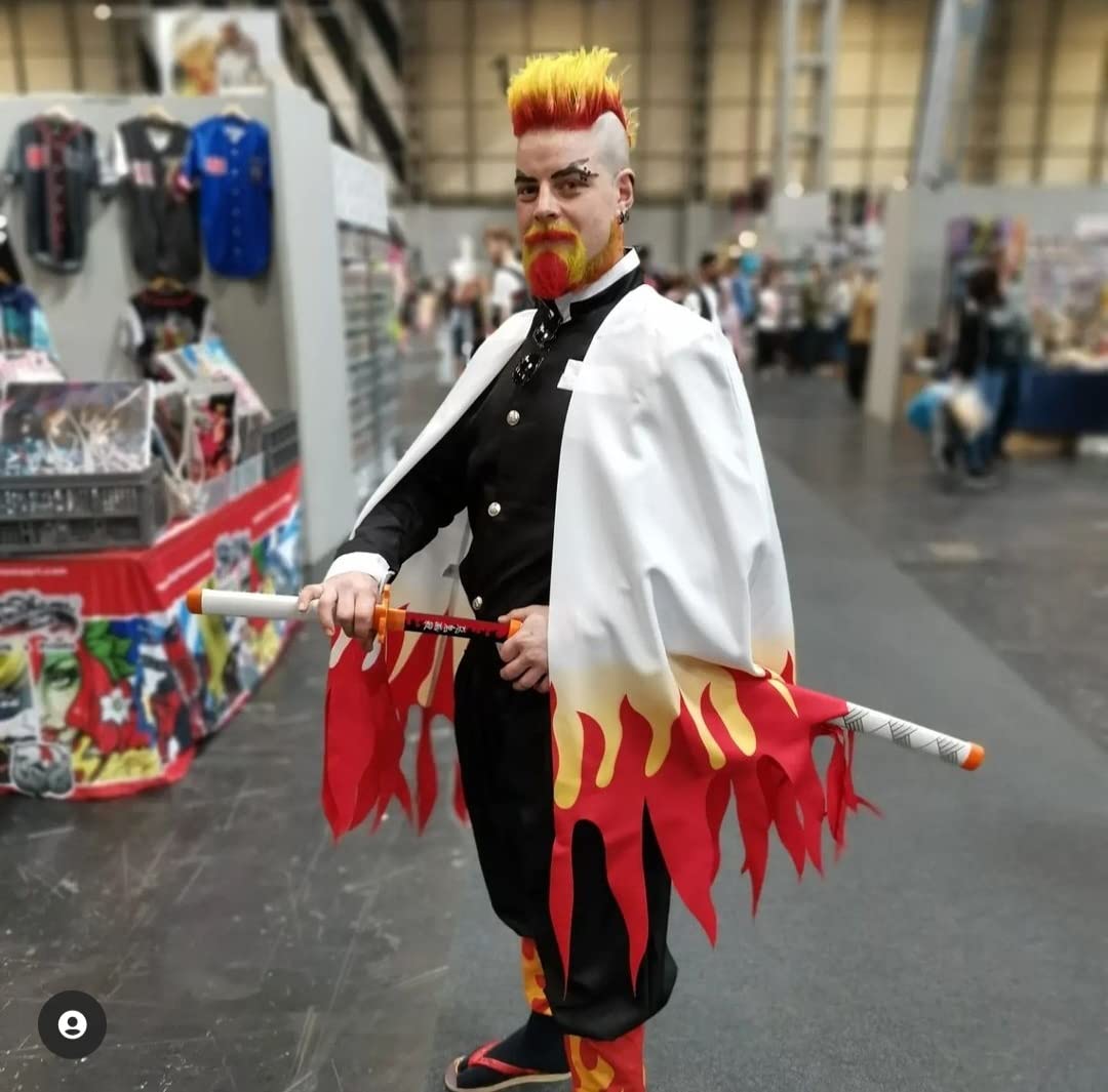 Demon Slayer Rengoku Kyoujurou Cloak Cape Halloween Cosplay Kimono ...