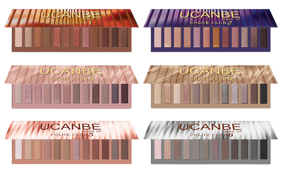 UCANBE Color Club Eyeshadow Palette - 12 Shades Shimmer Matte Smoky Eye ...