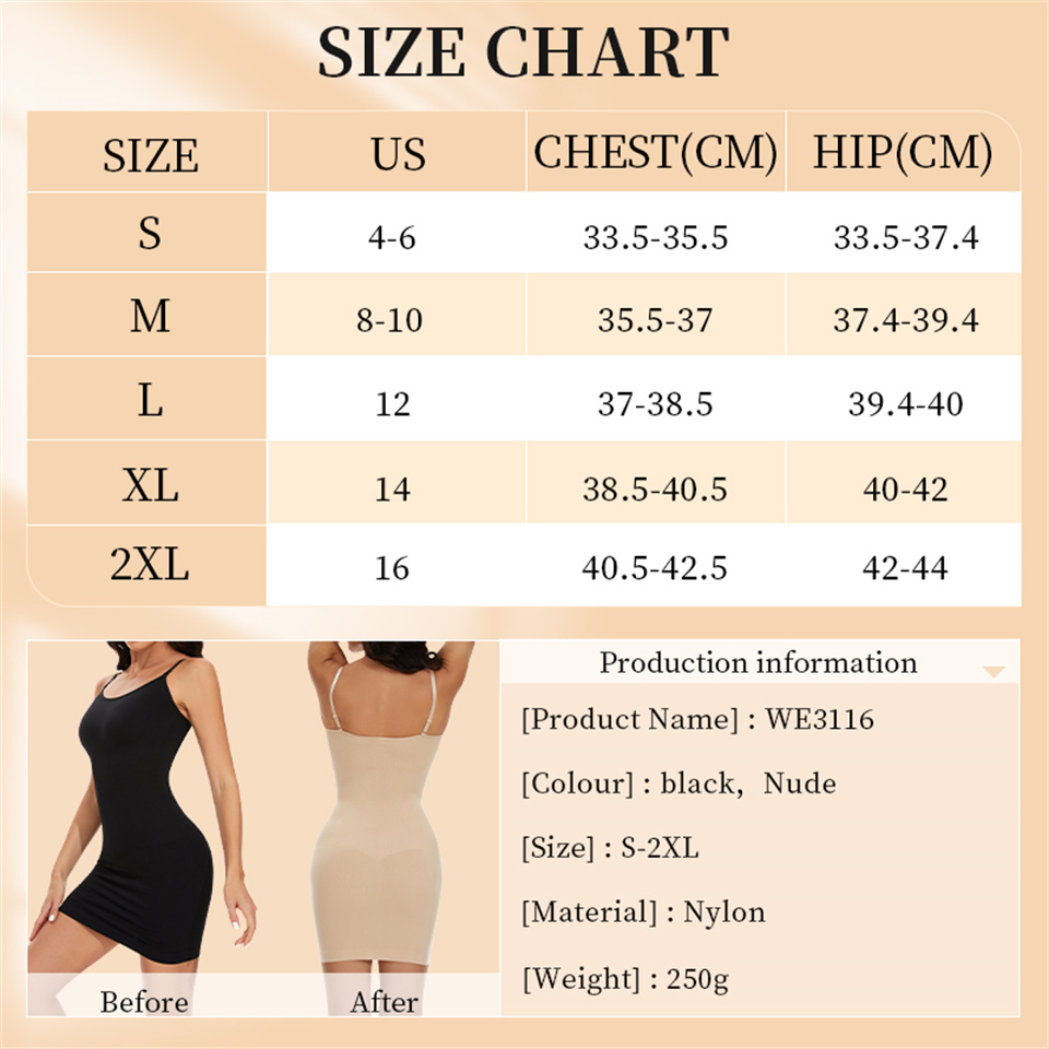 Wechery Seamless Underwear Dress Women Full Body Shaper Control Slips ...