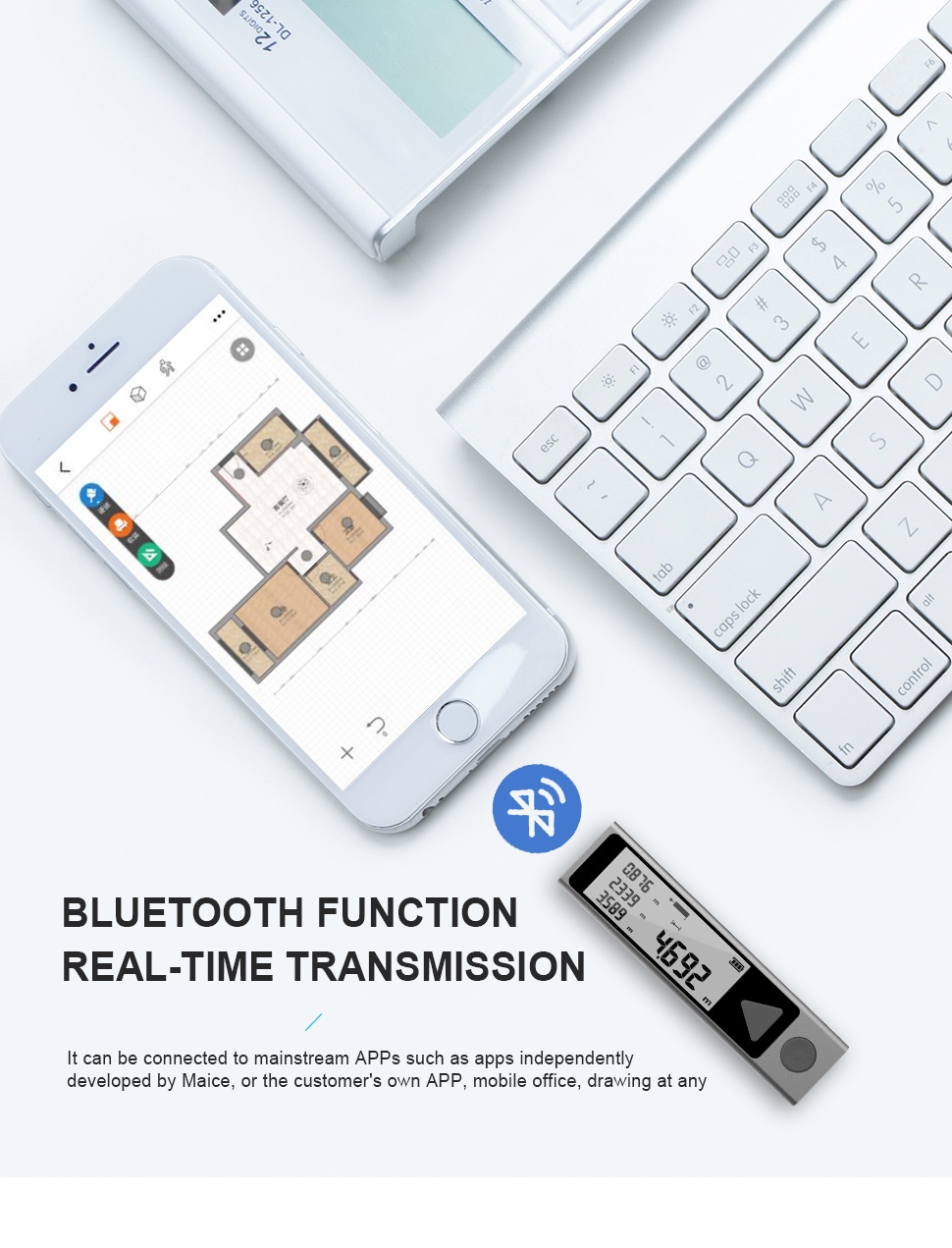 MILESEEY Bluetooth Laser Range Finder Measurement Digital High ...