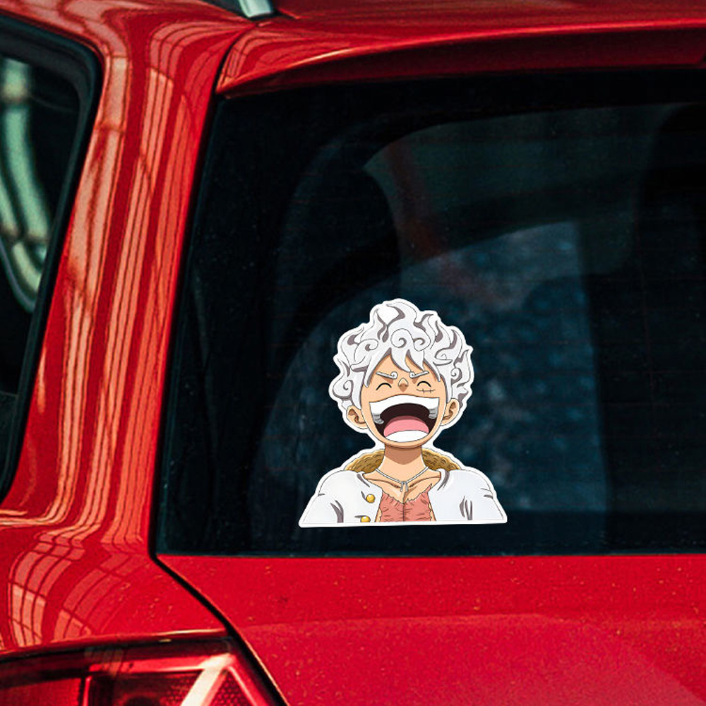 JDM Anime ONE PIECE Luffy Gear 5 Reflective Car Sticker Decor Auto ...