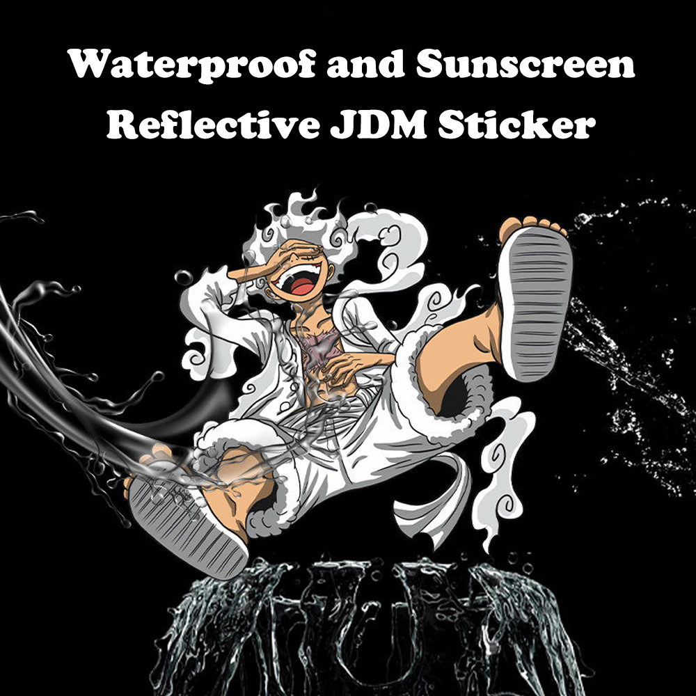 JDM Anime ONE PIECE Luffy Gear 5 Reflective Car Sticker Decor Auto ...