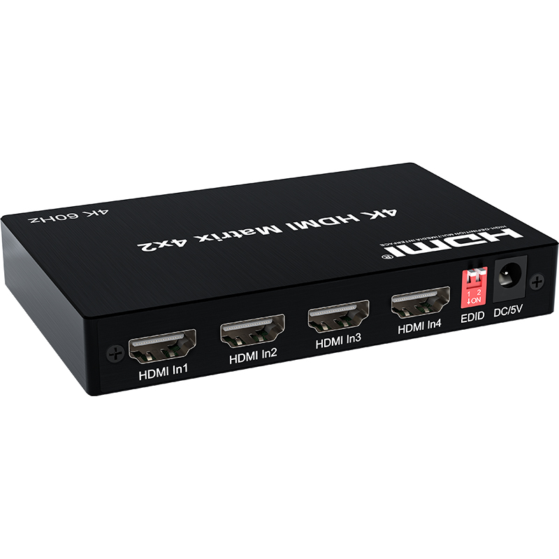 4K 60Hz HDMI Matrix 4x2 2x4 2x2 HDMI Switcher 4 Input 2 Output with ...