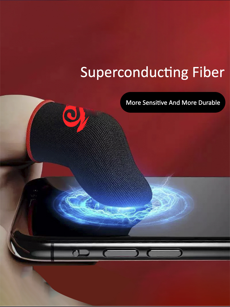 BlueWow Gaming Finger Sleeves Anti-Sweat Gloves Ultra-sensitive Silver ...