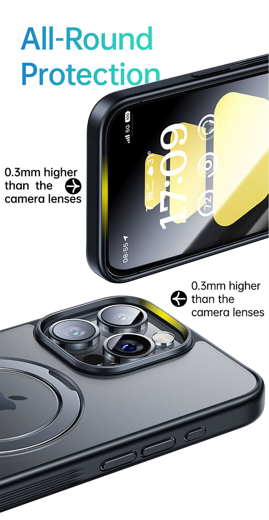 Baseus Magnetic Stand Case For Iphone 15 14 13 Pro Max Plus 180
