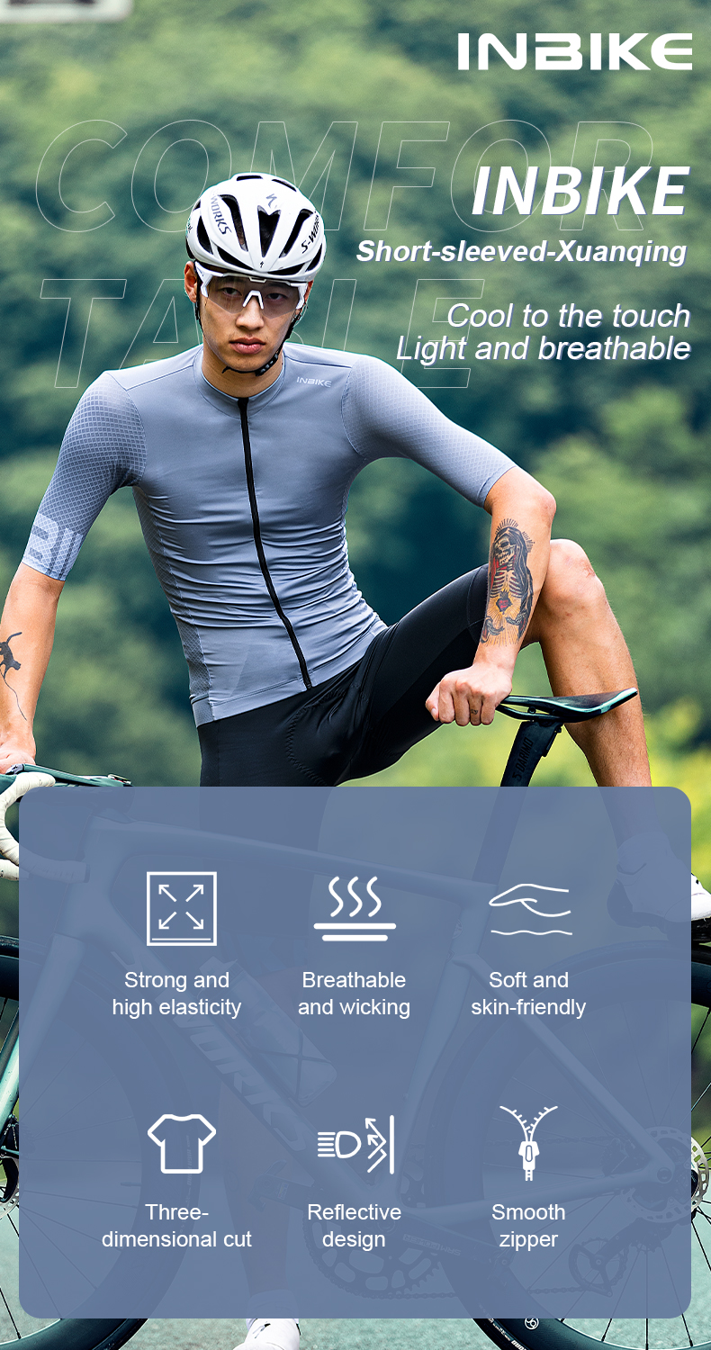 INBIKE Short Sleeve Bicycle Jersey Man Summer Road Cycling Jersey Clothes For Men MTB Mountain ...