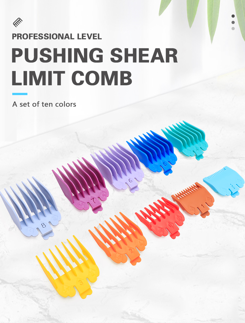 10 packUniversal Limit Comb Set 1.5-22MM Size Clipper Hair Salon Tool ...