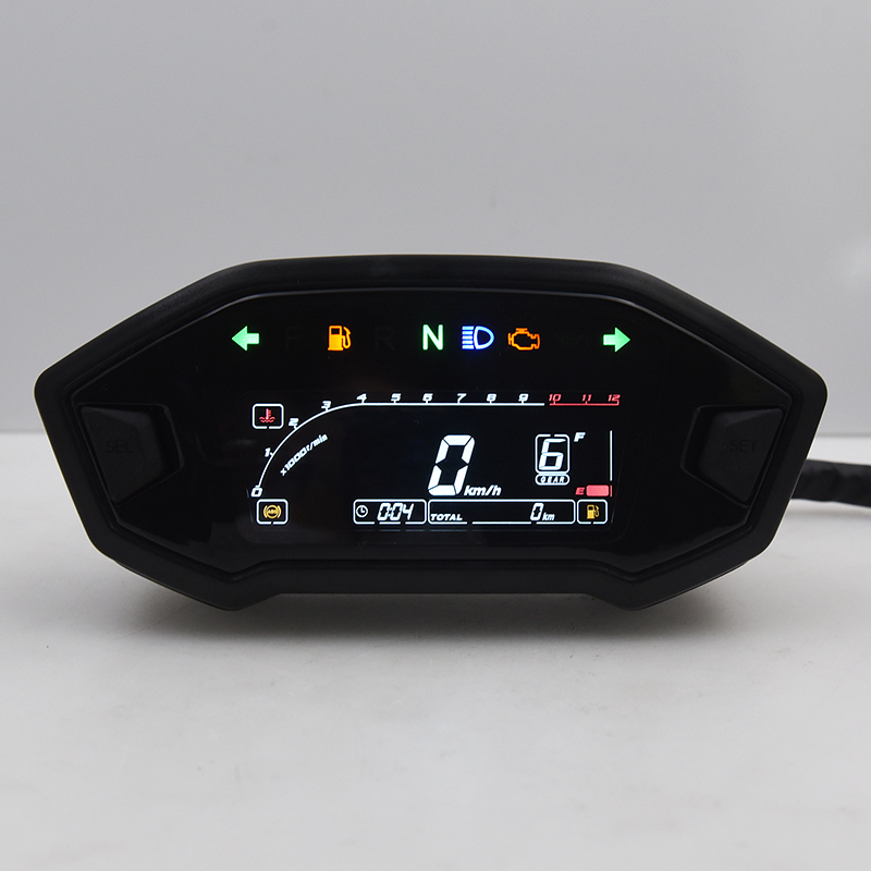 New 12000 RPM Universal Motorcycle LED Adjustable Speedometer Optional ...