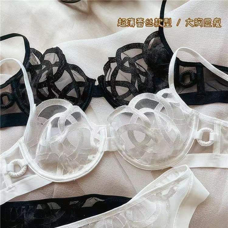 Momo French Sexy Gauze Lace Wired Underwear Women Ultra-Thin Cup ...