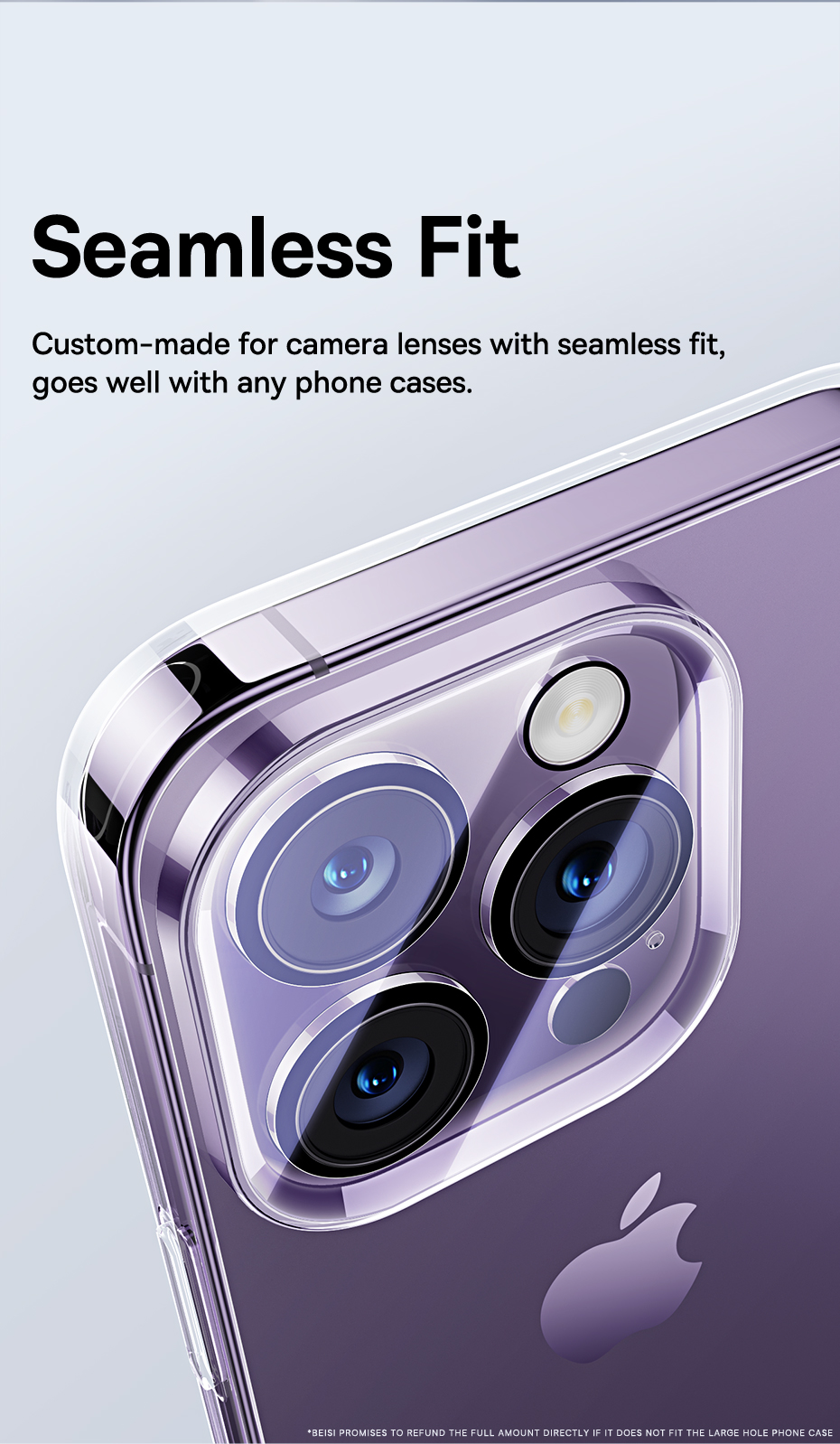 Baseus 2Pcs Camera Lens Protector For iPhone 15 Pro Max Tempered Glass ...