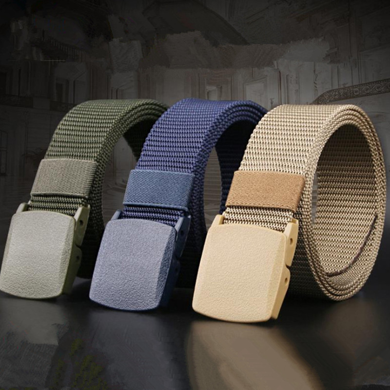 Men's Belt Casual Versatile Tactical Belt Canvas Belt Metal-Free ...