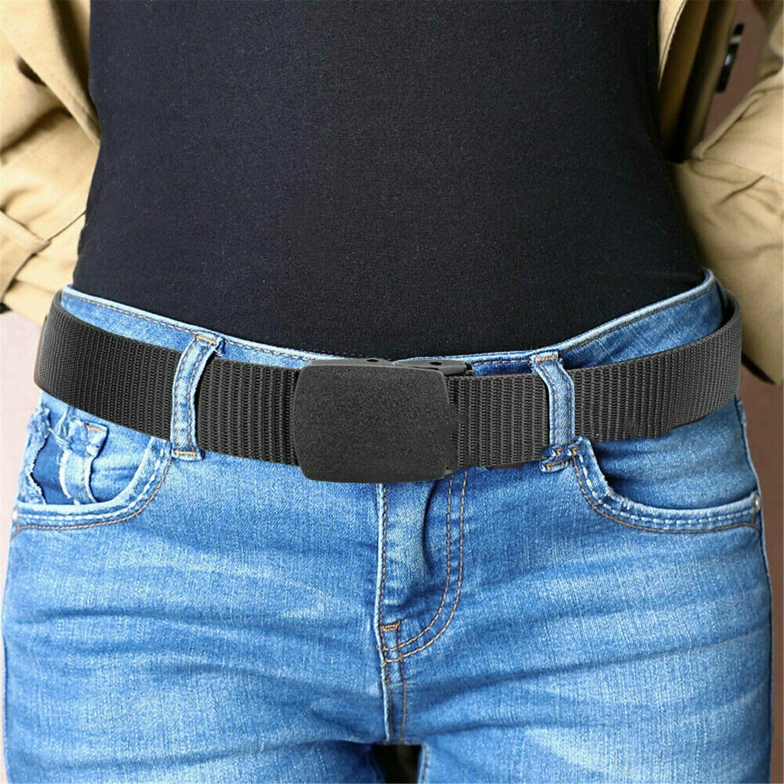 Men's Belt Casual Versatile Tactical Belt Canvas Belt Metal-Free ...