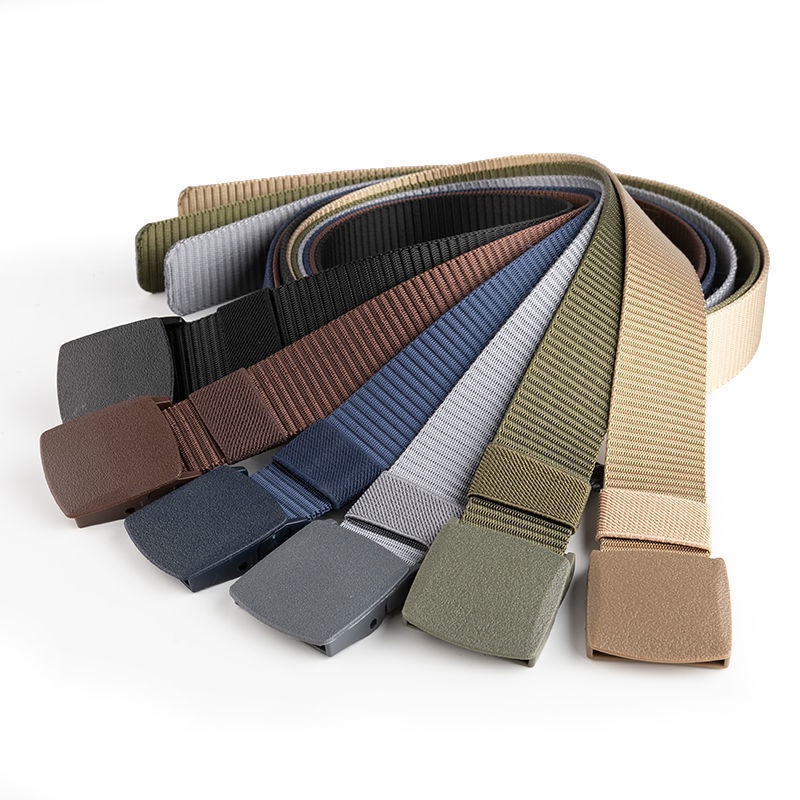 Men's Belt Casual Versatile Tactical Belt Canvas Belt Metal-Free ...