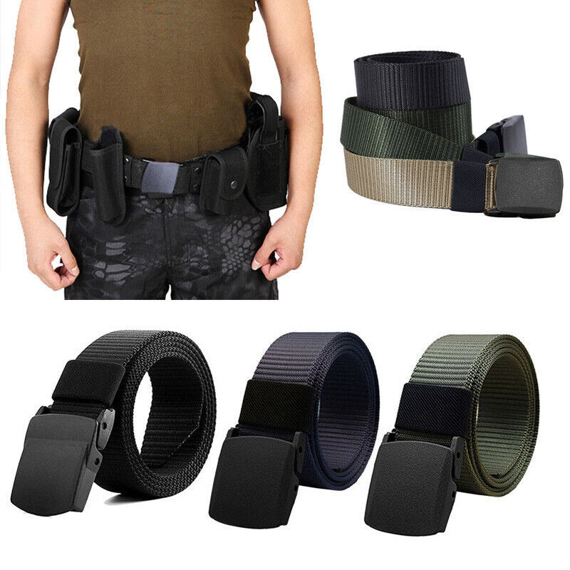 Men's Belt Casual Versatile Tactical Belt Canvas Belt Metal-Free ...