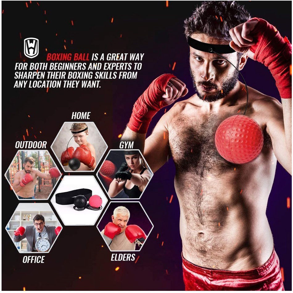 Worthdefence Kick Boxing Reflex Ball with Head Band Fighting Speed ...