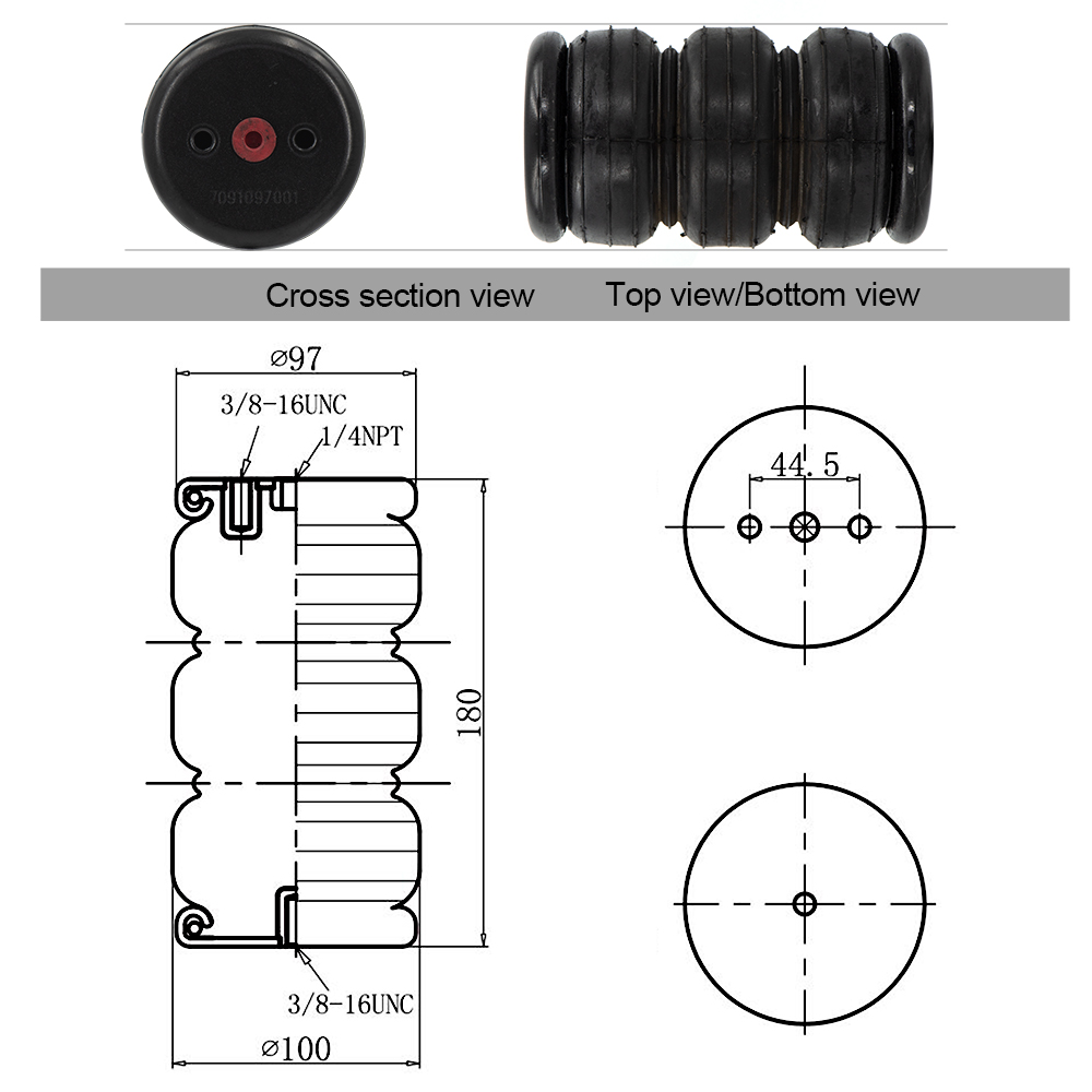 Air Suspension Shock Absorber 3E2200 Airspring Bellow Rubber Airspring ...