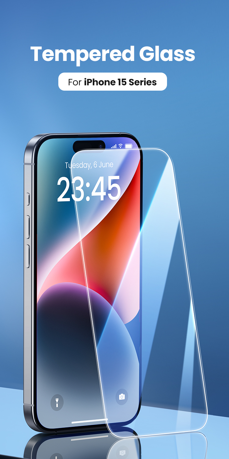 UGREEN 2PCS Screen Protector For iPhone 15 15Plus 15 Pro Max Tempered ...