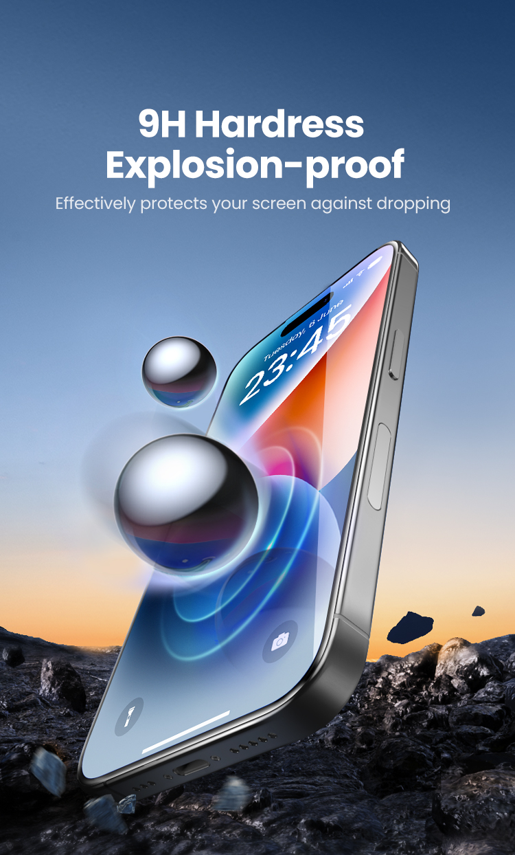 UGREEN 2PCS Screen Protector For iPhone 15 15Plus 15 Pro Max Tempered ...