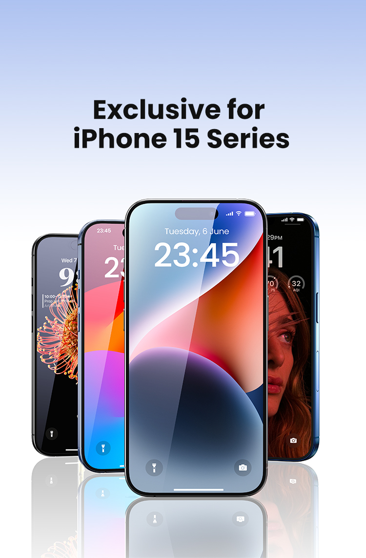 UGREEN 2PCS Screen Protector For iPhone 15 15Plus 15 Pro Max Tempered ...