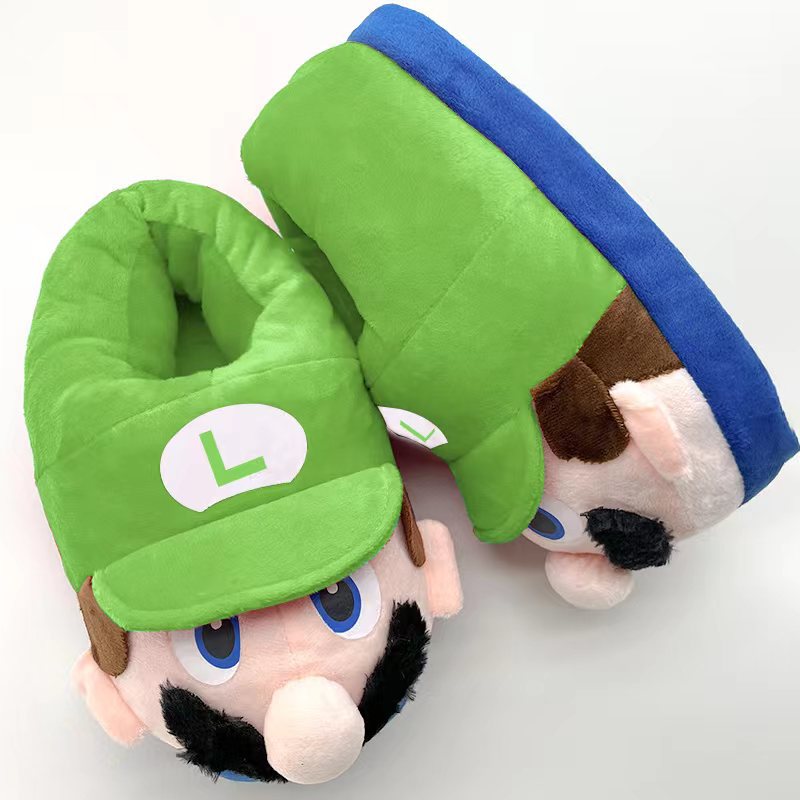 28cm Nintendo Game Super Mario Bros. Mario Luigi Slippers Plush Cartoon ...