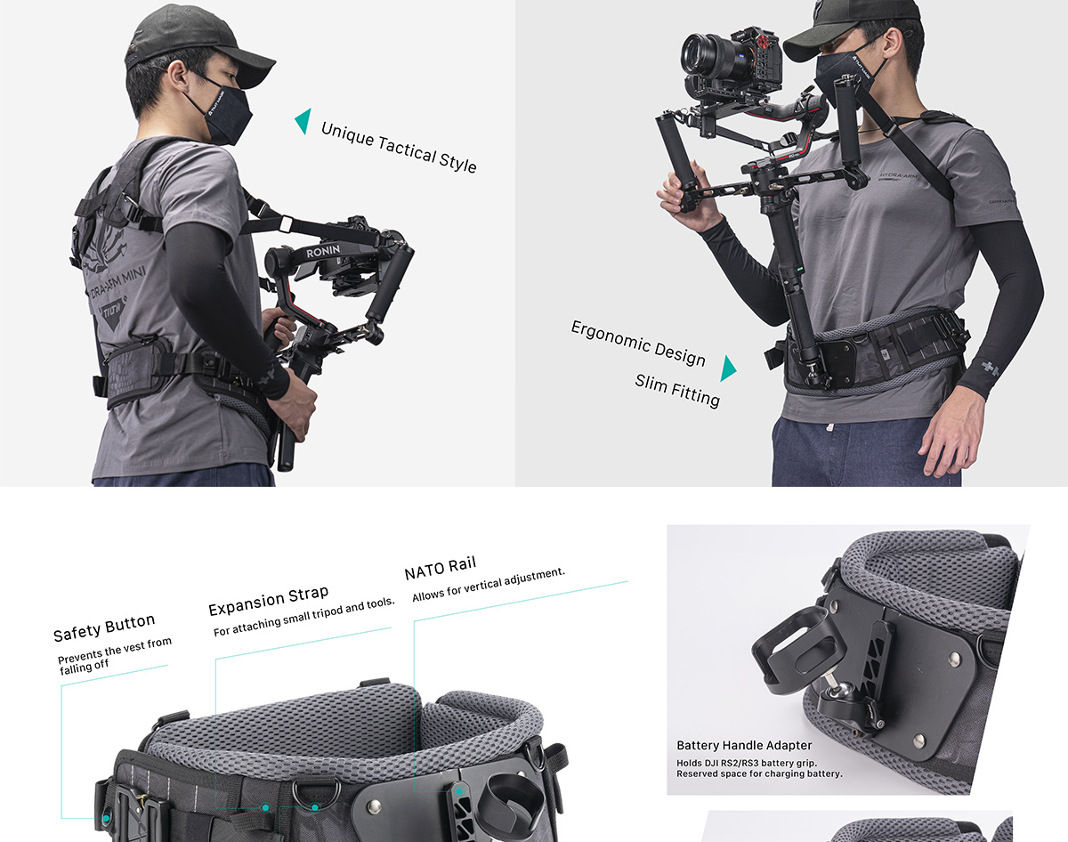 TILTA GSS-T04-DHB2 Lightweight Dual Handle Gimbal Support System Float ...